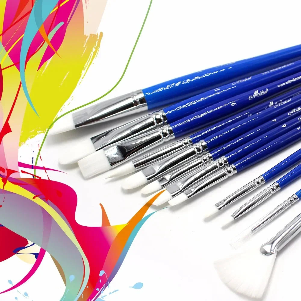 BlueNova – 12 Piece Nylon Paintbrush Set – The SKU List